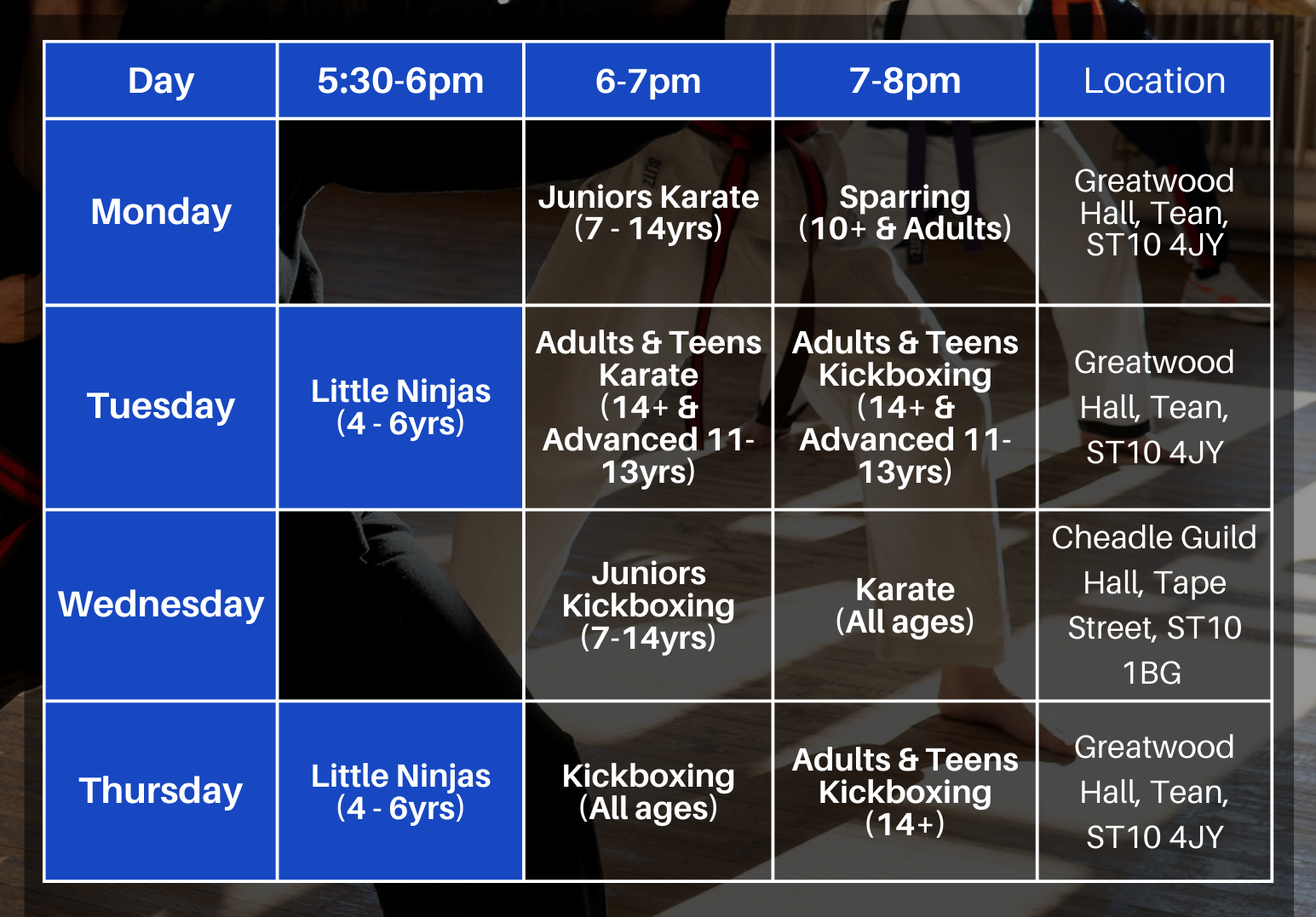 Kids Martial Arts - Little Ninja's - Children aged 4 to 6yrs